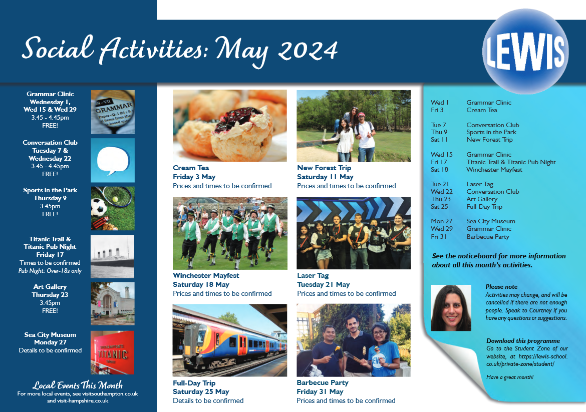 Adult Social Activities ~ Lewis School of English