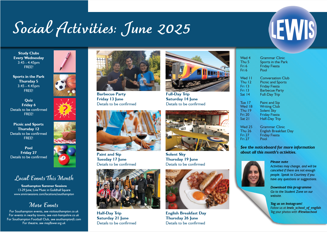 Adult Social Activities ~ Lewis School of English